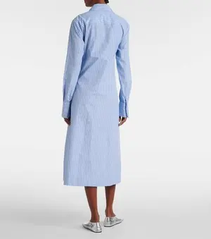 JIL SANDER Pinstripe Cotton Shirt Dress
