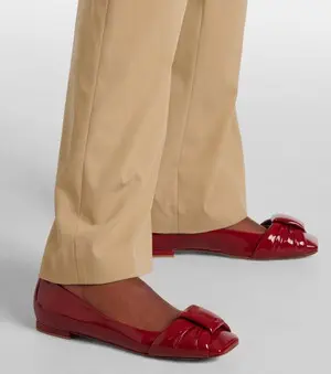 GIANVITO ROSSI Paradì Patent Leather Ballerinas - Red