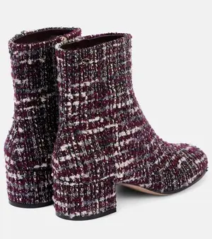 GIANVITO ROSSI 45 Bouclé Ankle Boots - Red