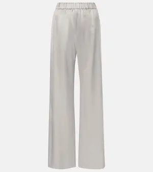 Women's Silk Wide Leg Pants