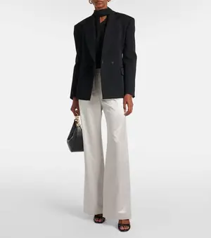 Valentino Garavani Silk Satin Wide-leg Pants - Grey