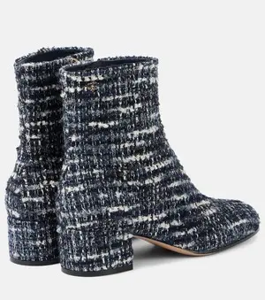 GIANVITO ROSSI 45 Bouclé Ankle Boots - Blue