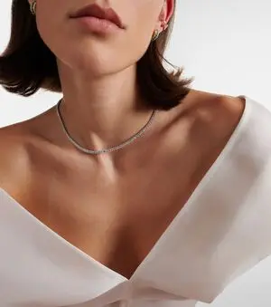 ANITA KO Hepburn Large Diamond Choker In 18kt White Gold