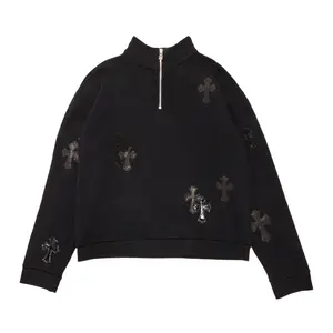 Chrome Hearts Ponyhair Cross Quarter Zip - Black