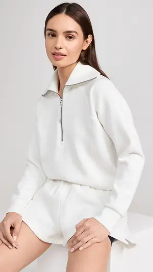 Spanx Spnax Airessentials Half Zip Sweatshirt - Powder