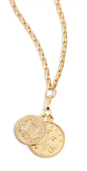 Shashi Double Coin Pendant Necklace