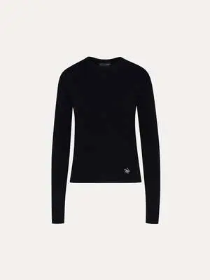 Oscar De La Renta O Flower Cashmere Pullover