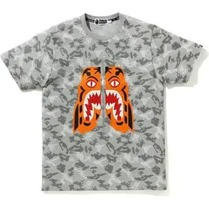 A BATHING APE Digital Camo Tiger Tee Shirt - Gray