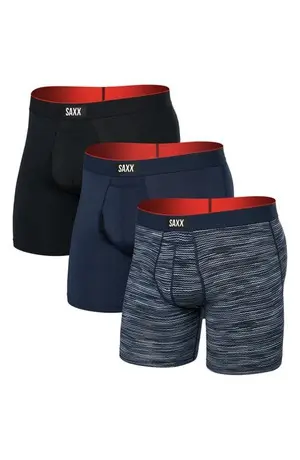 SAXX Assorted 3-pack Multi-sport Mesh Performance Boxer Briefs Wavelength/navy/black