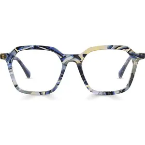 Eyebobs Four Square 51mm Square Reading Glasses - Blue Pattern Layer