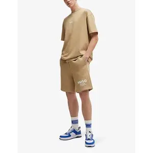 Hugo Brand-print Cotton-jersey Shorts