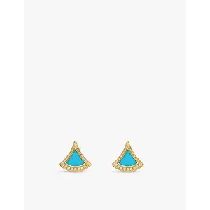 BVLGARI Divas' Dream 18ct Yellow-gold Diamond And Turquoise Earrings - Yellow Gold