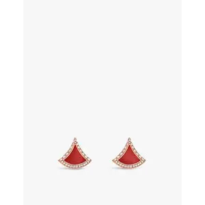 BVLGARI Divas' Dream 18ct Rose-gold Diamond And Carnelian Earrings - Rose Gold