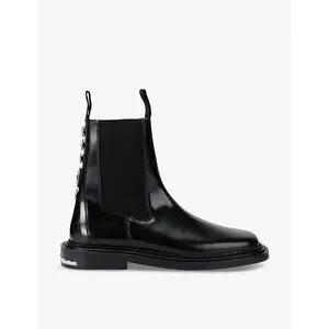 TOGA VIRILIS Square-toe Pull-tab Leather Chelsea Boots