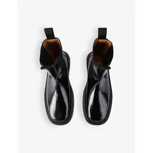 TOGA VIRILIS Square-toe Pull-tab Leather Chelsea Boots