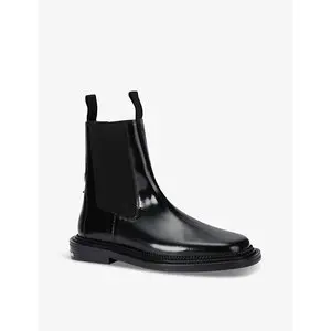 TOGA VIRILIS Square-toe Pull-tab Leather Chelsea Boots