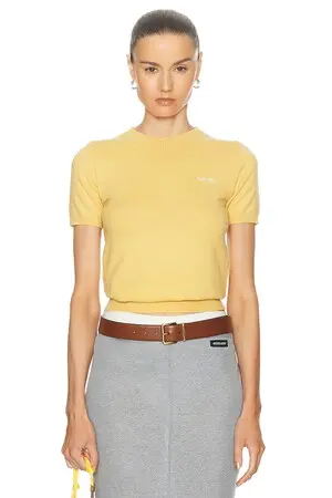Miu Miu Short Sleeve Top In Yellow - Topazio | Editorialist