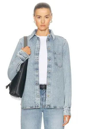 TOTEME Petite Denim Shirt In Blue