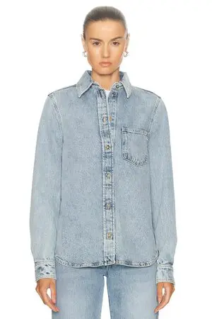 TOTEME Petite Denim Shirt In Blue