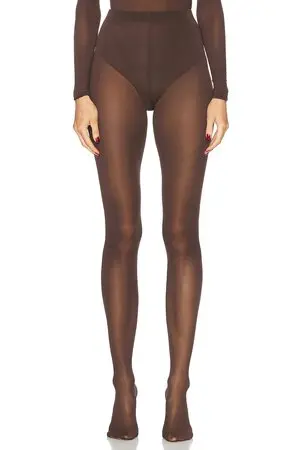Wardrobe.NYC Sheer Tights - Dark Brown
