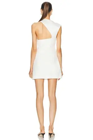 ST. AGNI Asymmetric Tuck Mini Dress