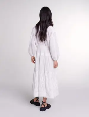 Maje Viscose Cotton Patchwork Maxi Dress
