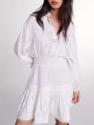 Maje Viscose Short Patchwork Dress