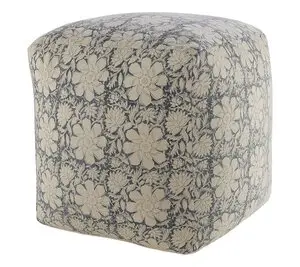 OX BAY TRADING CO. Ox Bay Floral Hand-made Organic Cotton Pouf Ott Oman - One-color