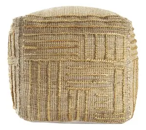 OX BAY TRADING CO. Ox Bay Striped Farmhouse Hand-made Indoor Pouf Ttoman - One-color