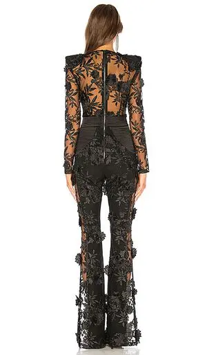 ZHIVAGO Embroidered Rosette Jumpsuit