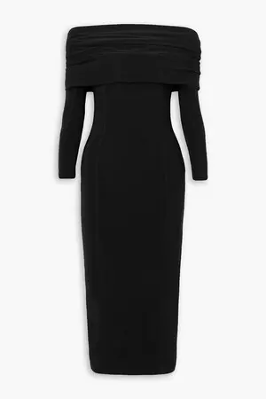 AZ FACTORY Off-the-shoulder Stretch-jersey Midi Dress - Black