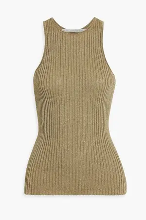 Stella McCartney Metallic Ribbed-knit Tank