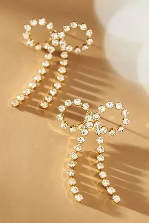 Anthropologie Rhinestone Bow Earrings