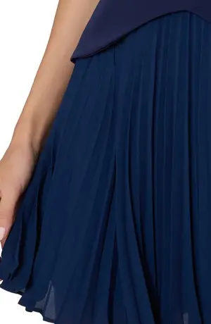 MILLY Haddy Pleated Mini Dress - Navy