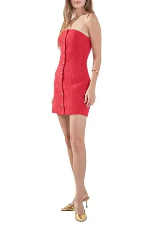 Endless Rose Strapless Tweed Sheath Minidress