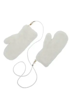 Max Mara Max Mara Ombrato Teddy Mittens Off White