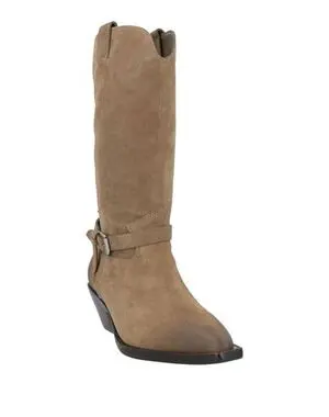 Ash Leather Cowboy Ankle Boots
