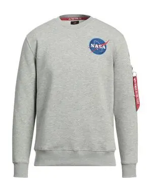 Alpha Industries Crewneck Sweatshirt With Embroidered Logo - Grey