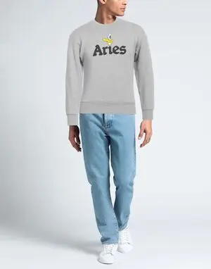 Aries Cotton Fleece Sweatshirt - Grey