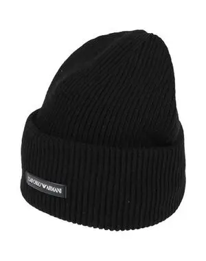 Emporio Armani EMPORIO ARMANI Wool Beanie Black