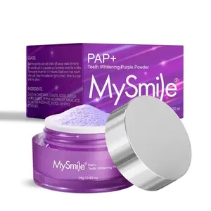MYSMILE Pap Natural Mint Non-sensitive Teeth Whitening Powder Cavity Prevention Little Foam For Cleaning Tooth Fresh Breath Care Oral Alternative Fluo - Purple