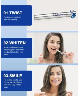 MYSMILE Teeth Whitening Pen Kit 14 Treatments 2pcs Non-sensitive Teeth Whitening Gel Pen For Whiter Teeth