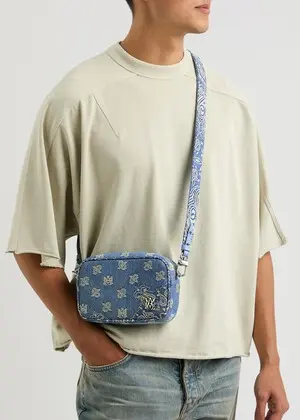 新品 AMIRI MA CROSSBODY DENIM Amiri Jacquard Camera Bag In Denim - 60% Off | Editorialist
