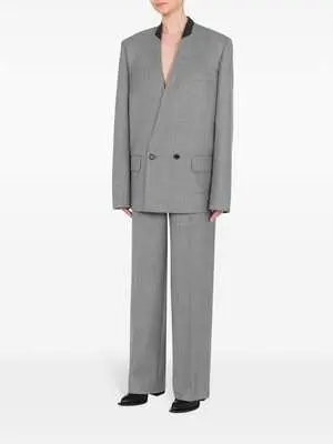 Moschino Collarless Double-breasted Blazer