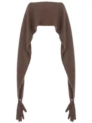 Moschino Glove-detail Scarf - Brown