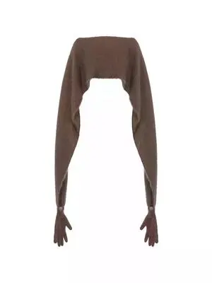 Moschino Glove-detail Scarf - Brown