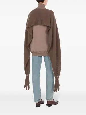 Moschino Glove-detail Scarf - Brown