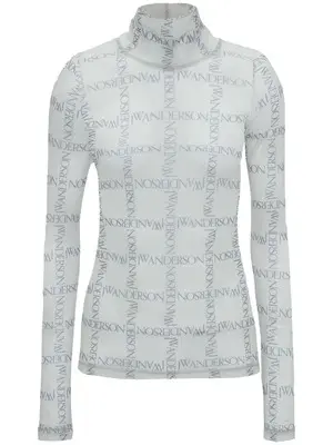 JW Anderson Sheer Logo Turtleneck Top