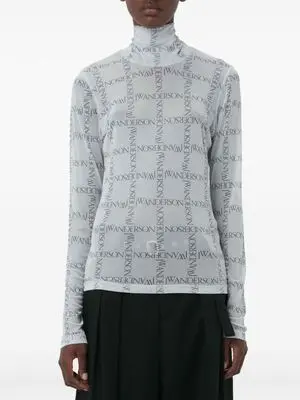 JW Anderson Sheer Logo Turtleneck Top