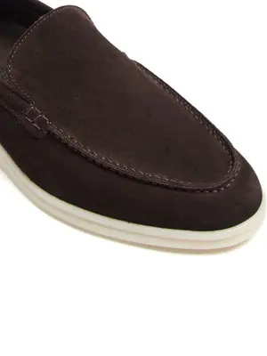 SCAROSSO Ludovica Suede Loafers - Brown